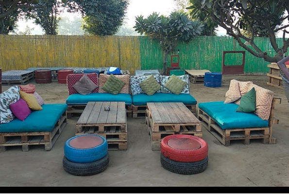 Backyard of The Recycle Cafe in Manesar, Gurgaon - Photos, Get Free ...
